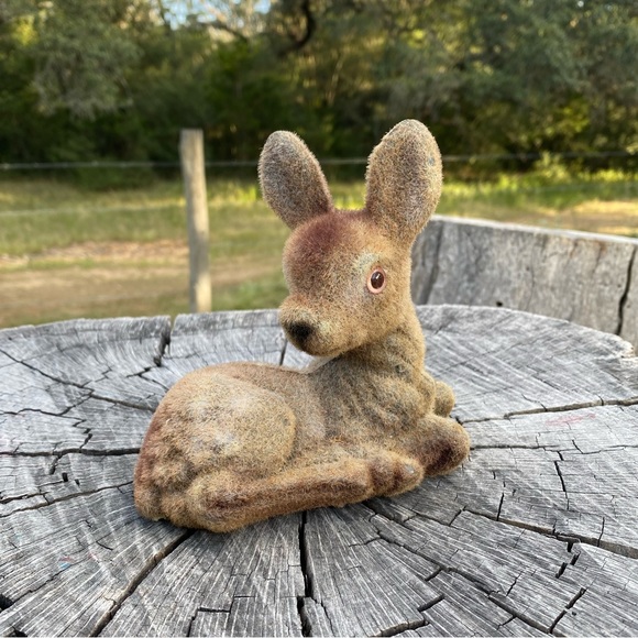 Vintage | Accents | Vintage Flocked Fawn Deer | Poshmark